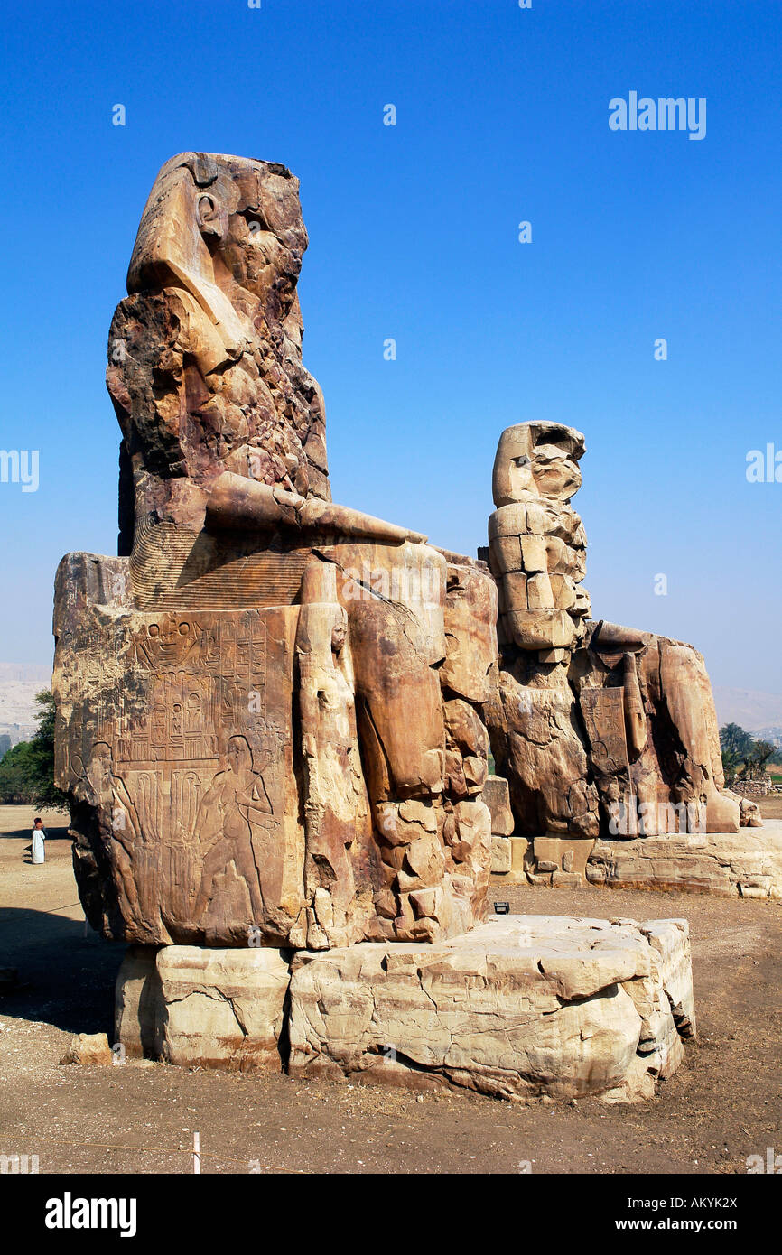 The Memnon colossuses are archeology of the largest temples of Egyp ...