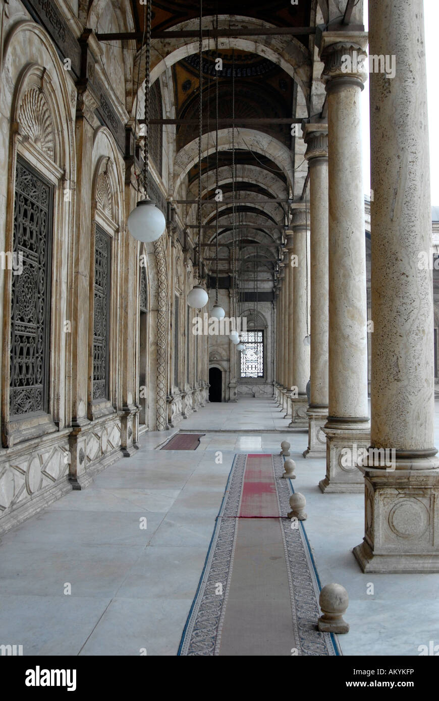 Mehmet Ali mosque - alabaster mosque on the citadel. Arcades in the ...