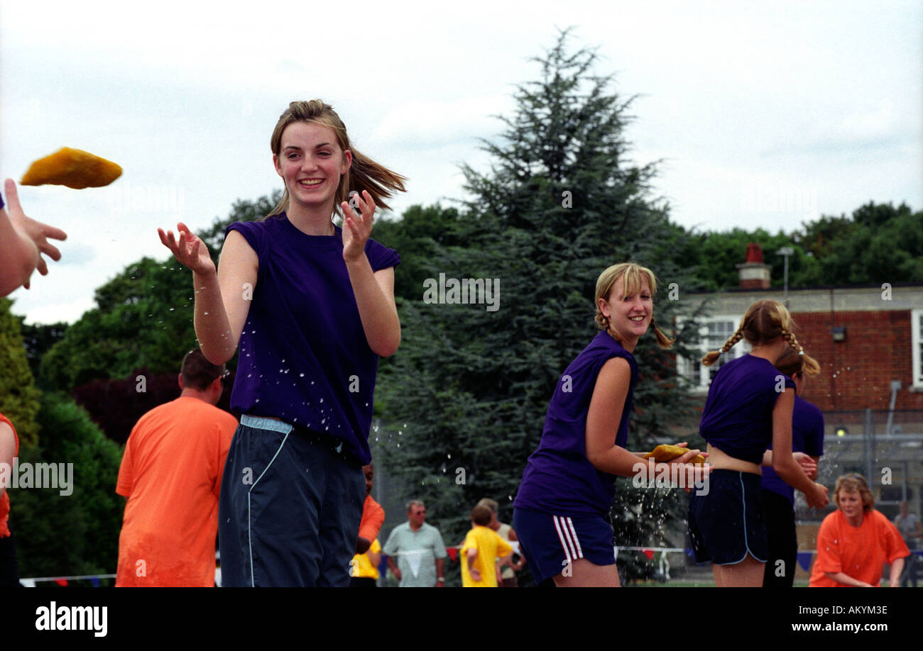 People taking part in a fun day of games and sports, London, UK Stock ...