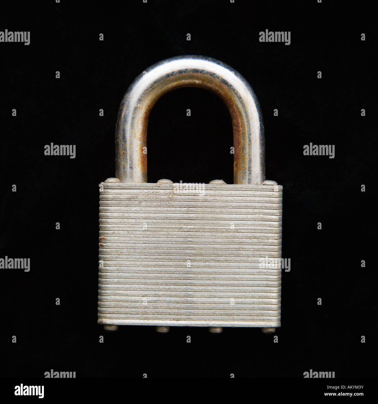 Metal locked padlock Stock Photo - Alamy