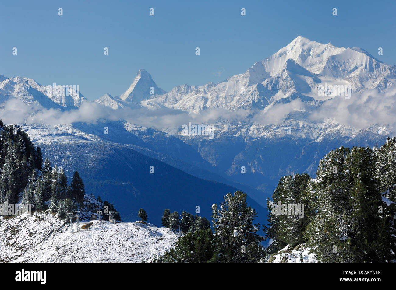 View from the Aletsch forest in direction of the Matterhorn ...