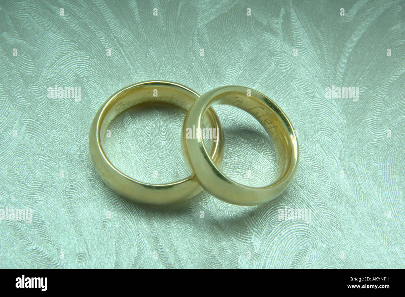 Golden wedding rings Stock Photo - Alamy