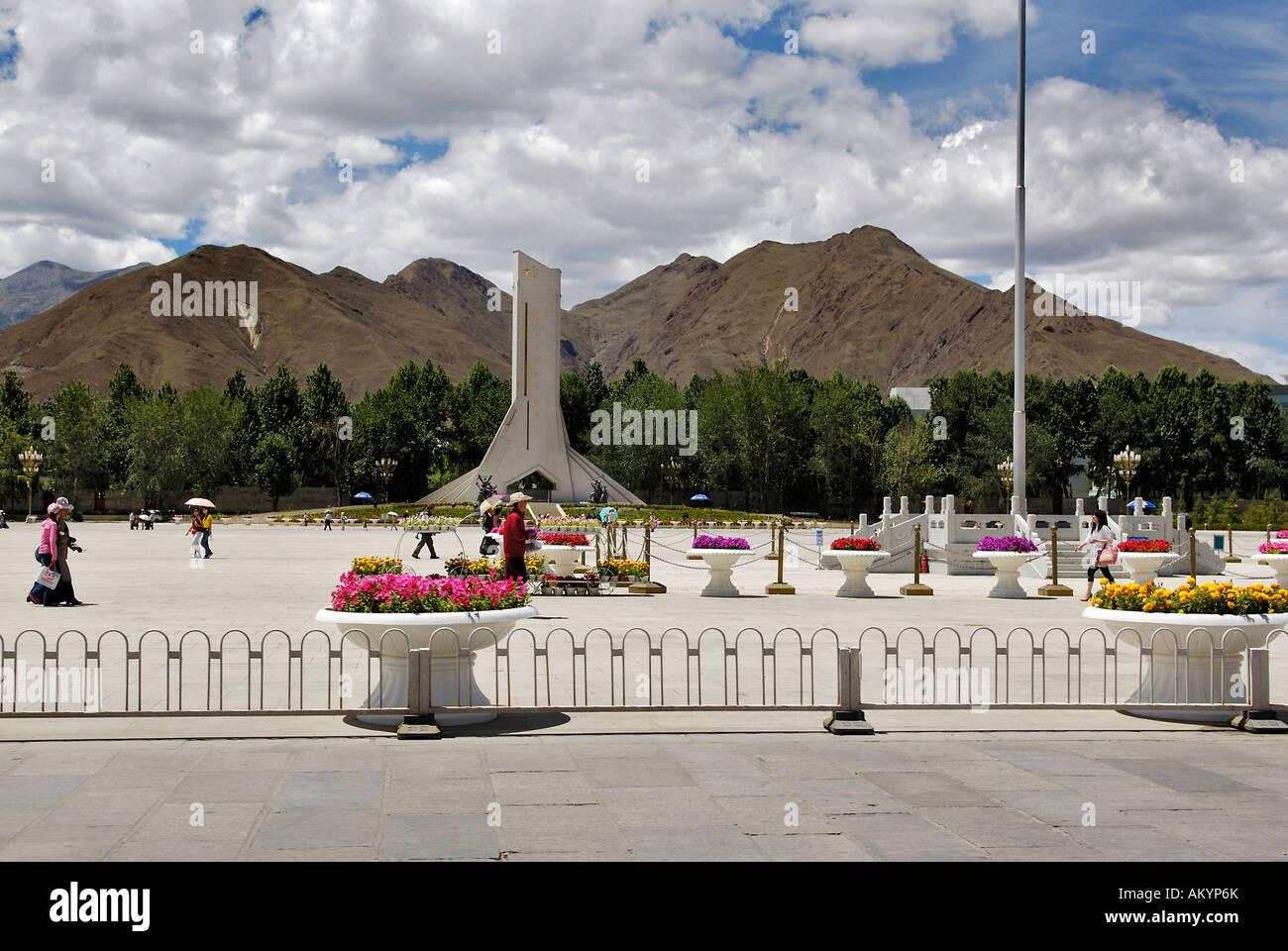 Chinese Monument of the "Liberation" of Tibet, Lhasa, Tibet Stock Photo ...