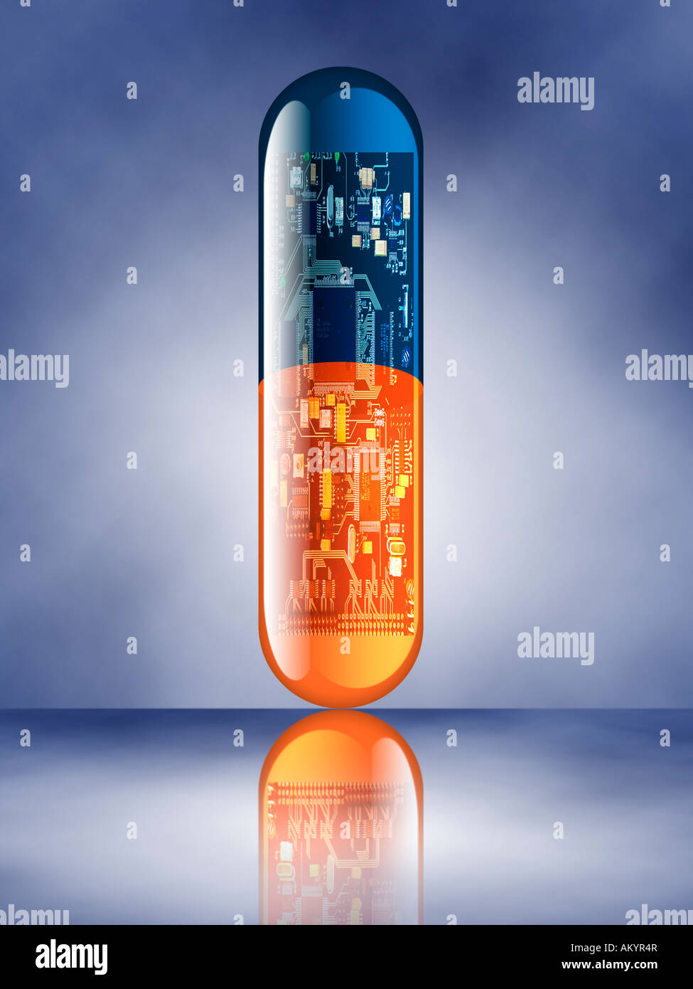Medicine capsule with chip Stock Photo - Alamy