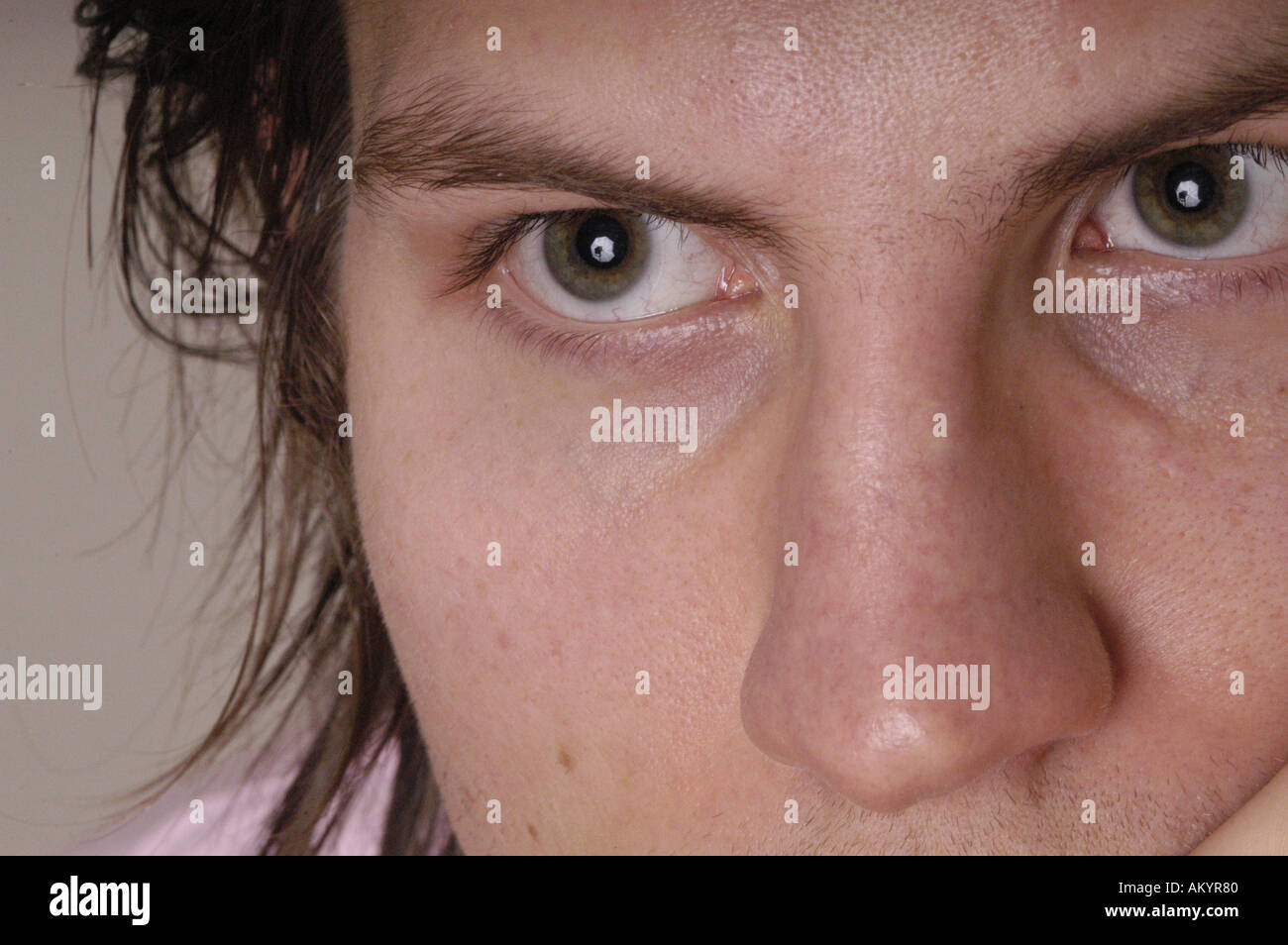 man boy youth model male androgynous nose eyes mouth stare lips face ...