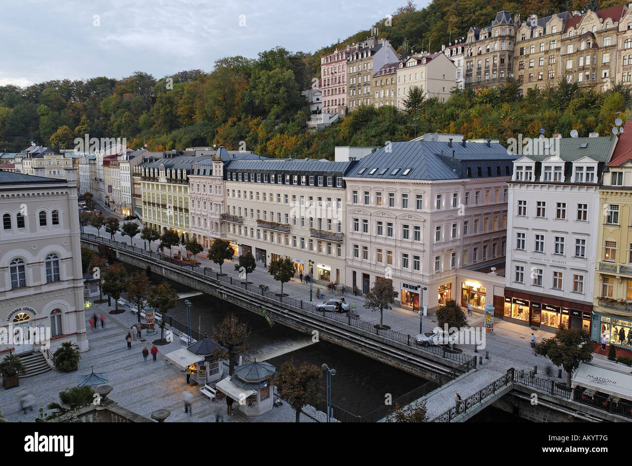 Historic old town of Karlsbad, Carlsbad, Karlovy Vary, west Bohemia ...