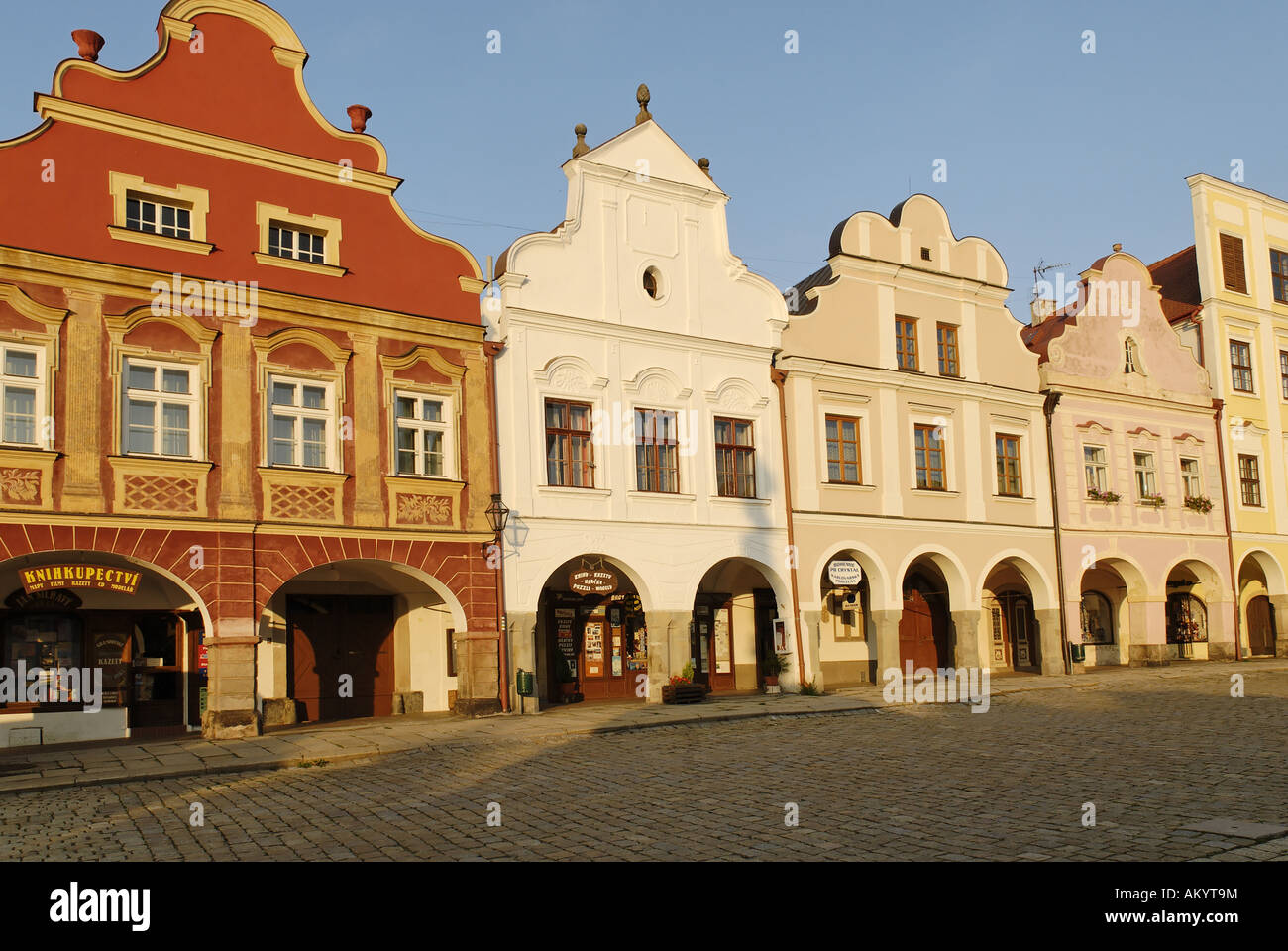 Historic old town of Telc, Unesco World Heritage Site, south Moravia ...
