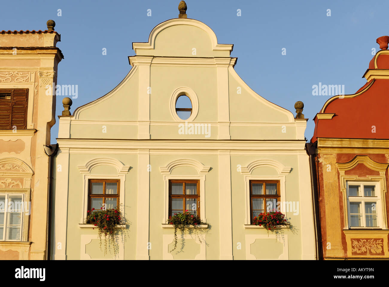 Historic old town of Telc, Unesco World Heritage Site, south Moravia ...