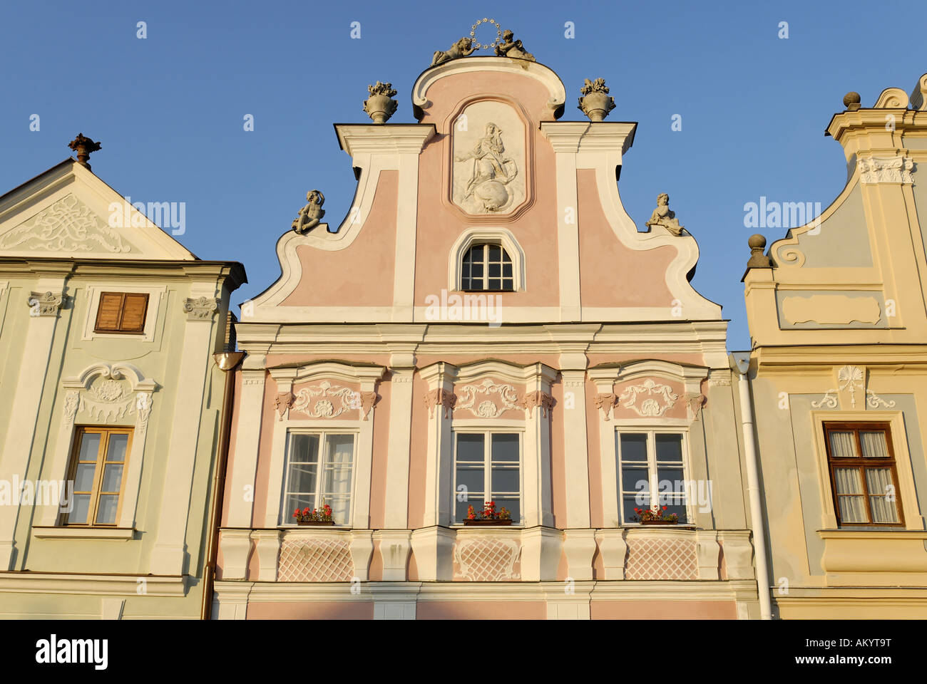 Historic old town of Telc, Unesco World Heritage Site, south Moravia ...
