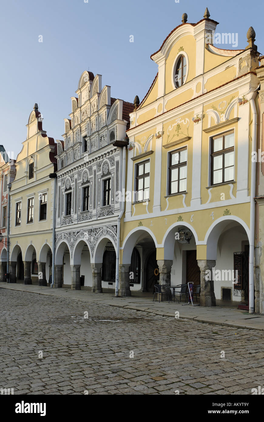 Historic old town of Telc, Unesco World Heritage Site, south Moravia ...