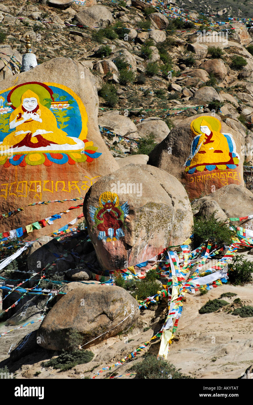 Tibetan rock paintings hi-res stock photography and images - Alamy