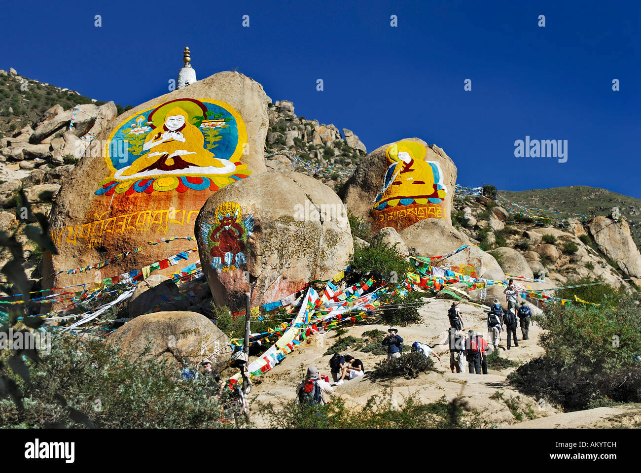 Tibetan rock paintings hi-res stock photography and images - Alamy