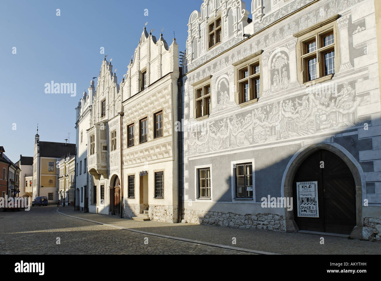 Historic old town of Slavonice, south Moravia, Czech Republic Stock ...