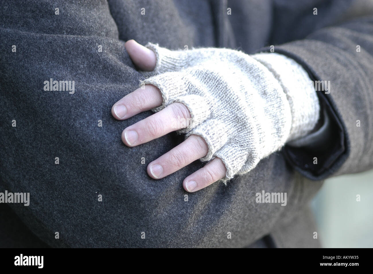 gloves fingerless miser mittens wool cold warmth winter weather snow ...