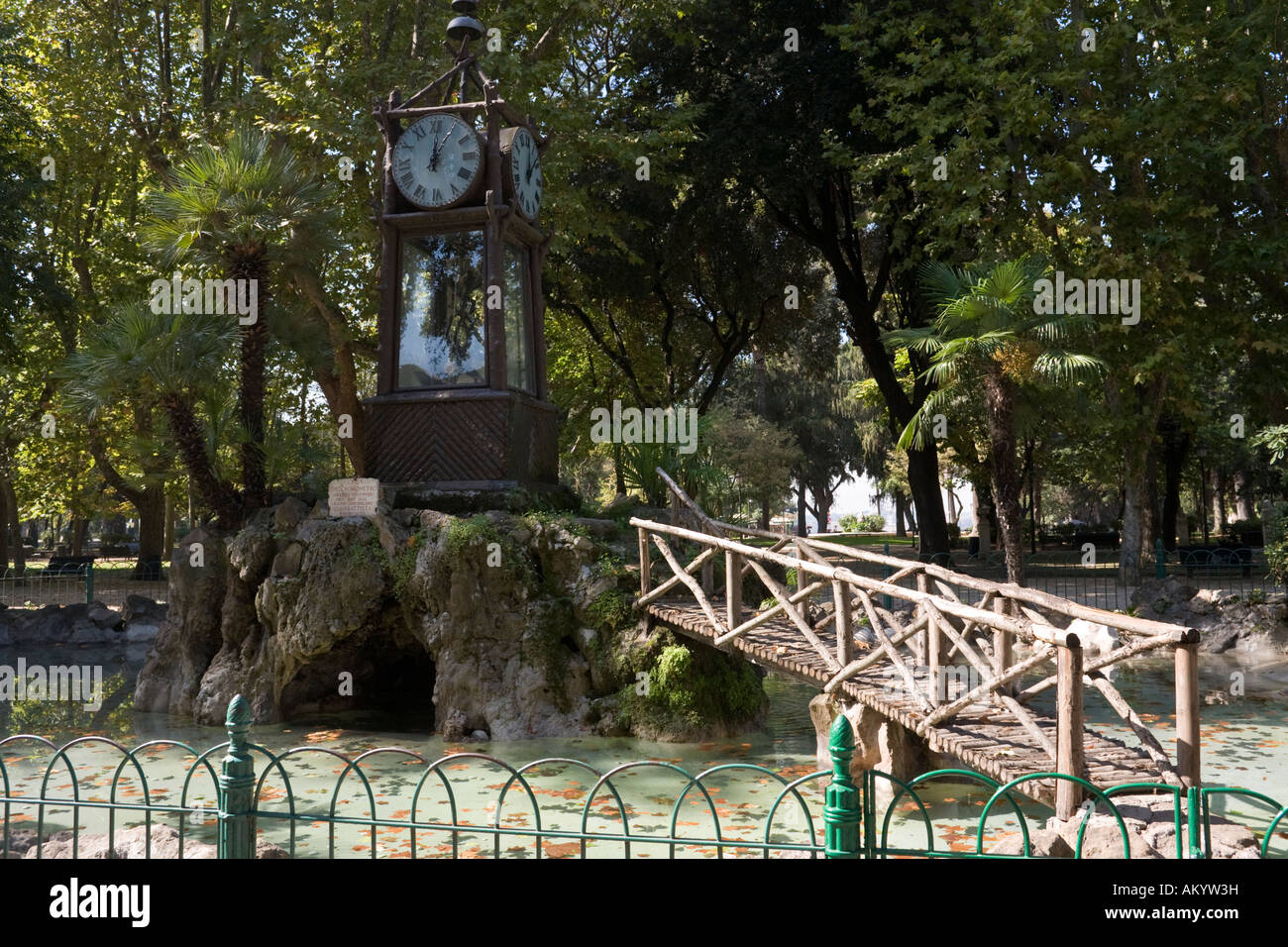water clock in the gardens of the Passeggiata del Pincio, Rome Stock ...