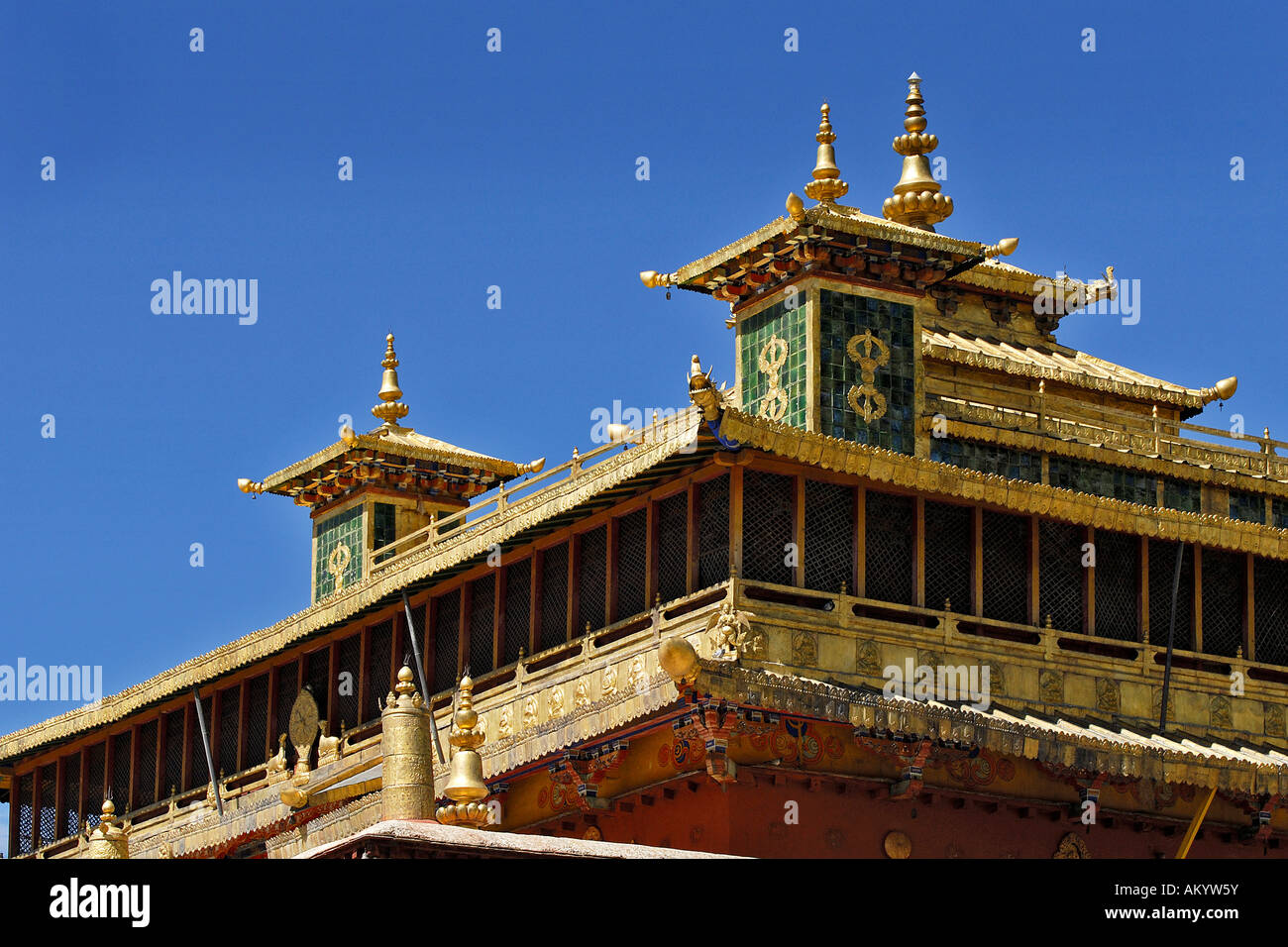 Roofs, Samye monastery near Lhasa, Tibet, Asia Stock Photo - Alamy