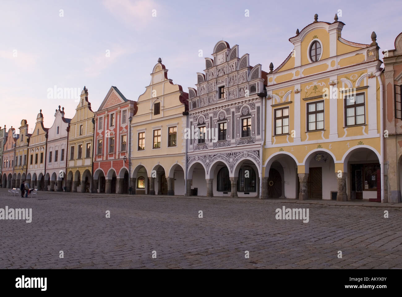 Historic old town of Telc, Unesco World Heritage Site, south Moravia ...