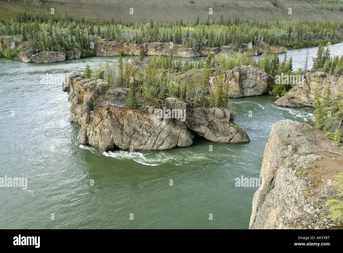 Five Finger Rapids, Yukon river, Yukon Territory, Canada Stock Photo ...