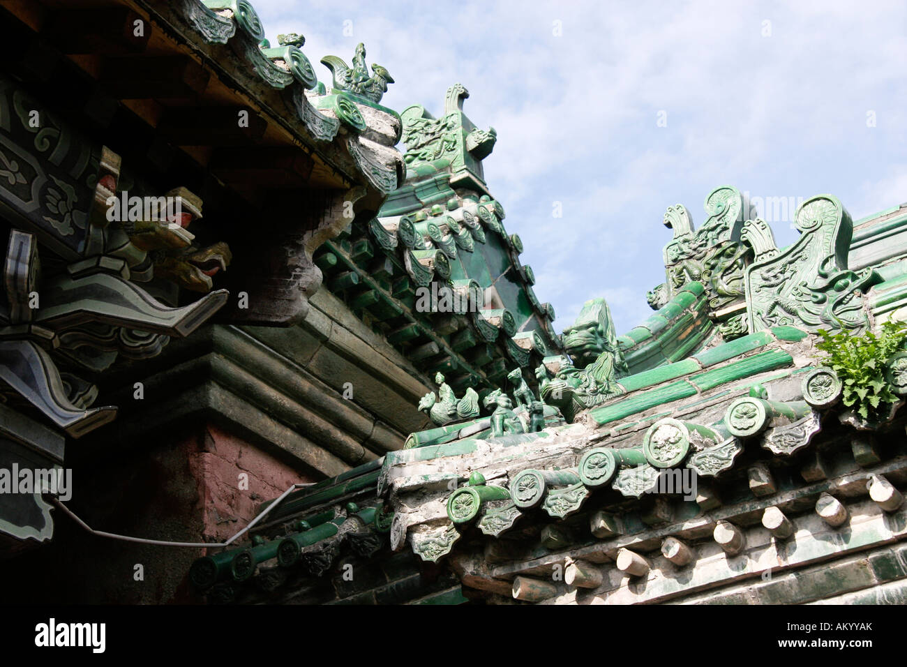 Roof detail, Purple Cloud Temple, Wudang monastery, China Stock Photo ...