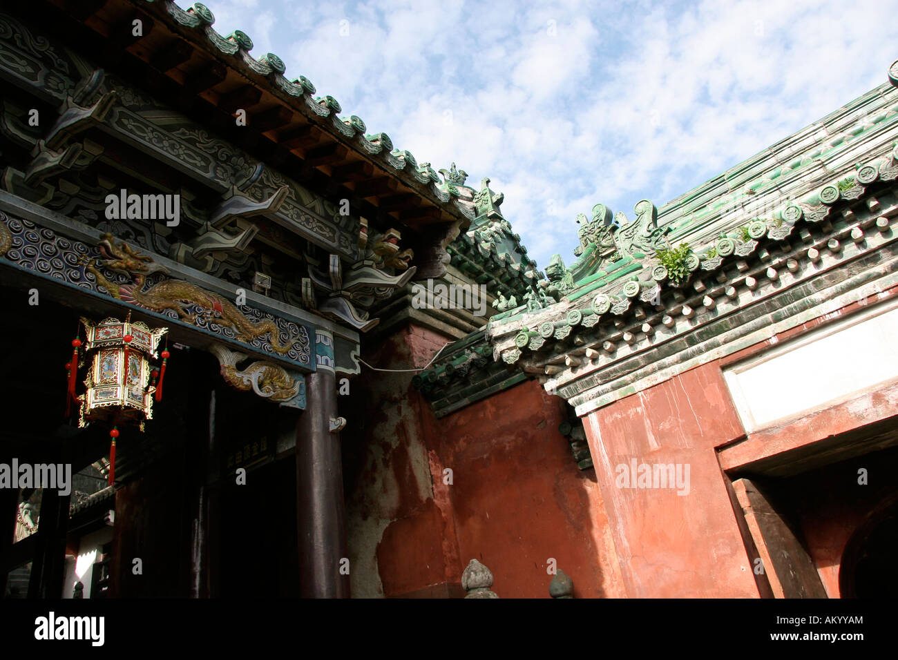 Roof detail, Purple Cloud Temple, Wudang monastery, China Stock Photo ...