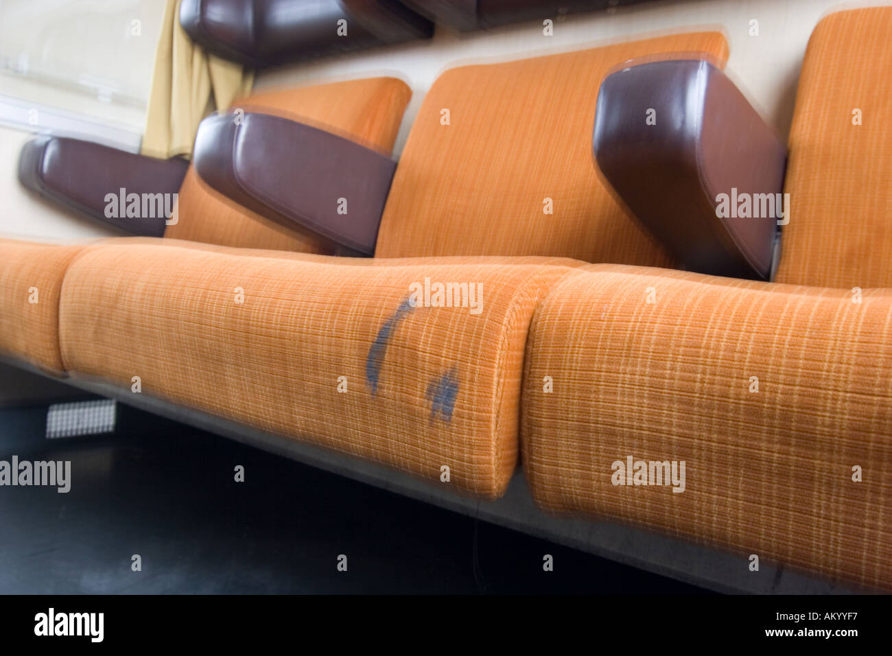 dirty seats on an Italian train Stock Photo - Alamy