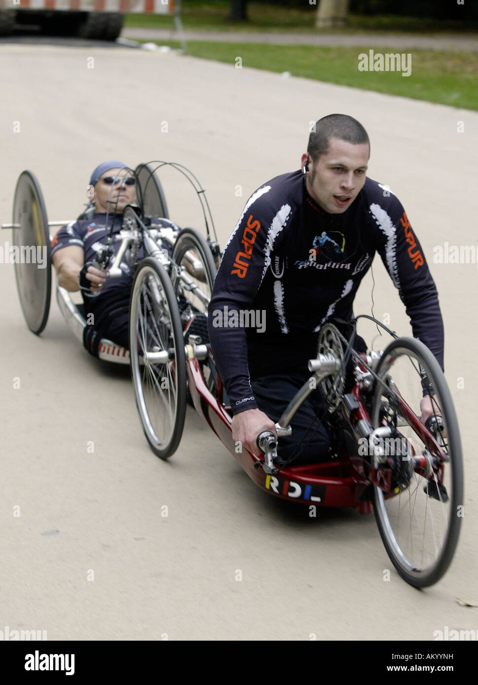 Training for handbike marathon Stock Photo - Alamy