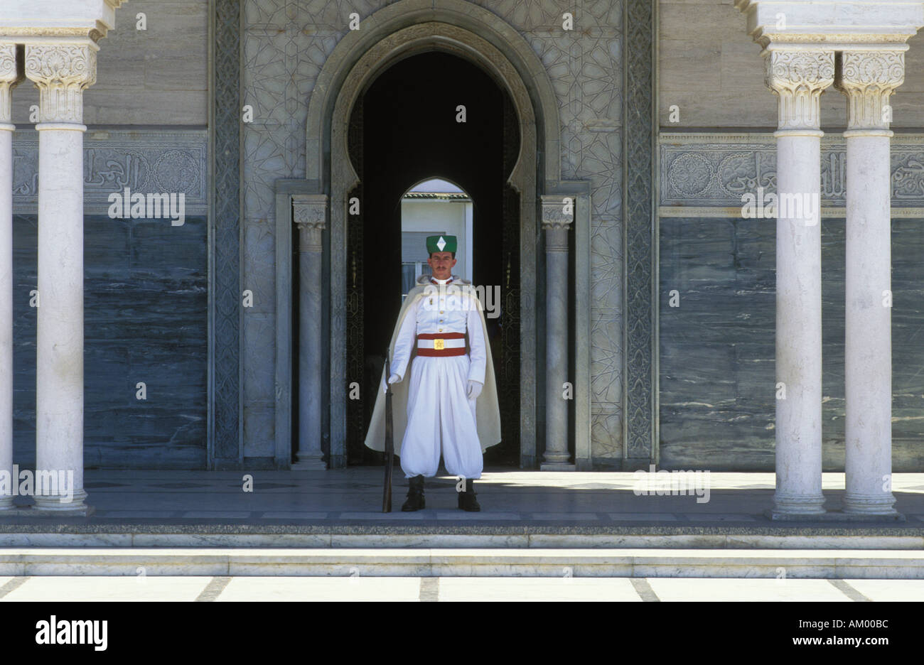 Armed sentry outside the Mausoleum of Mohamed V Rabat Morocco Stock ...