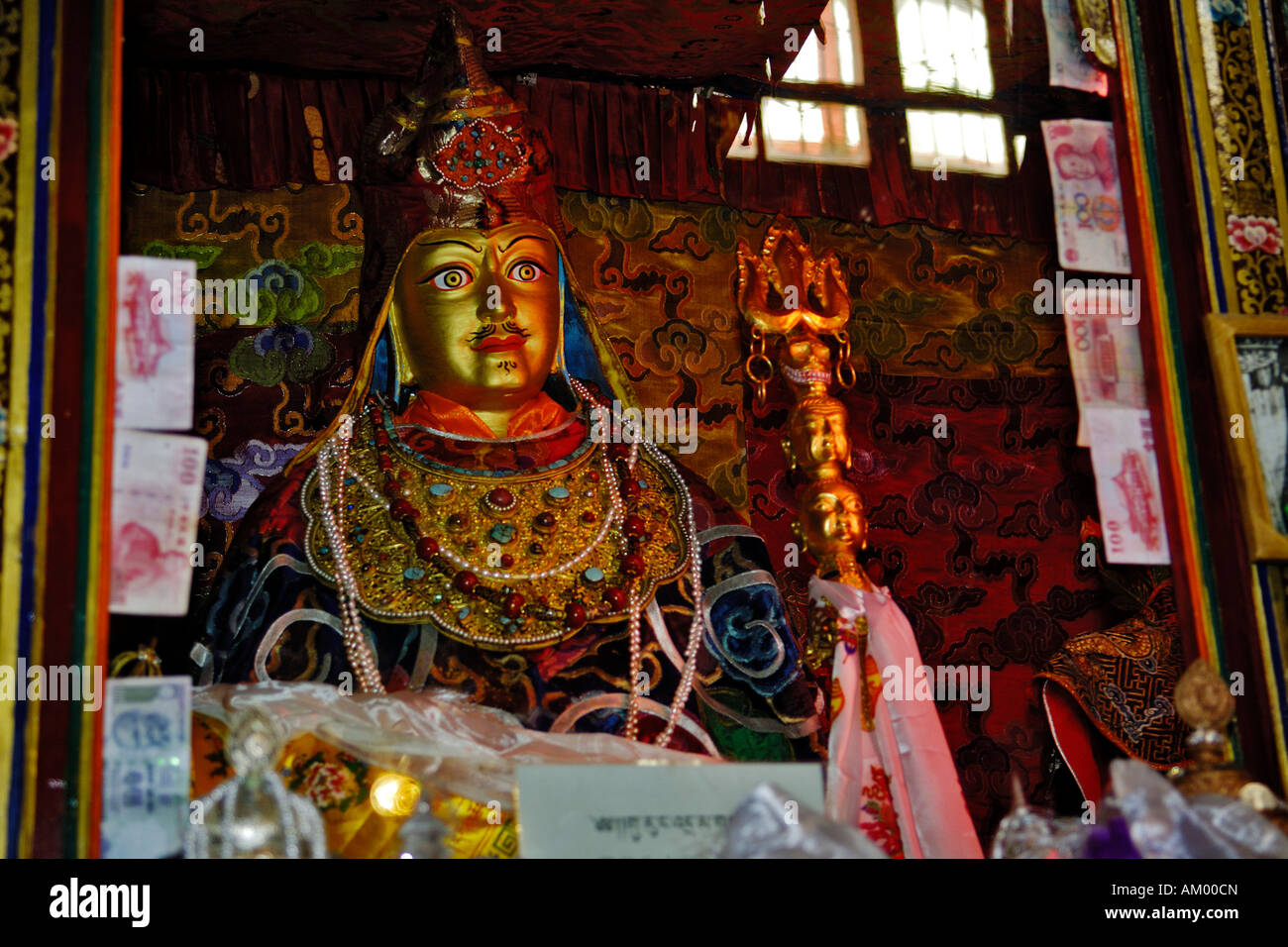 Cult figure, monastery Samye near Lhasa, Tibet, Asia Stock Photo - Alamy