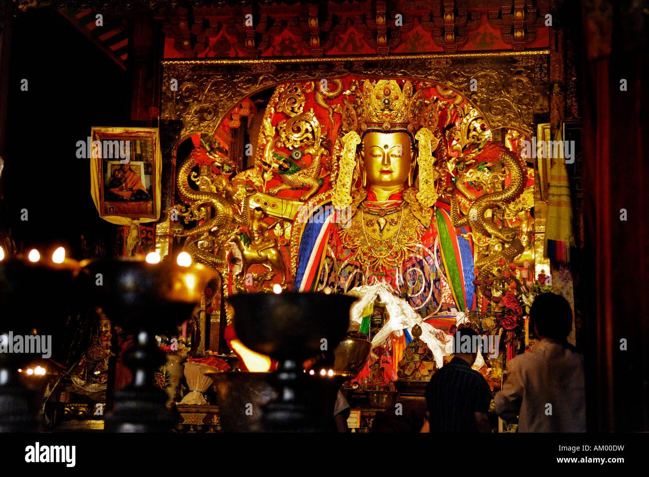 Cult figure, monastery Samye near Lhasa, Tibet, Asia Stock Photo - Alamy