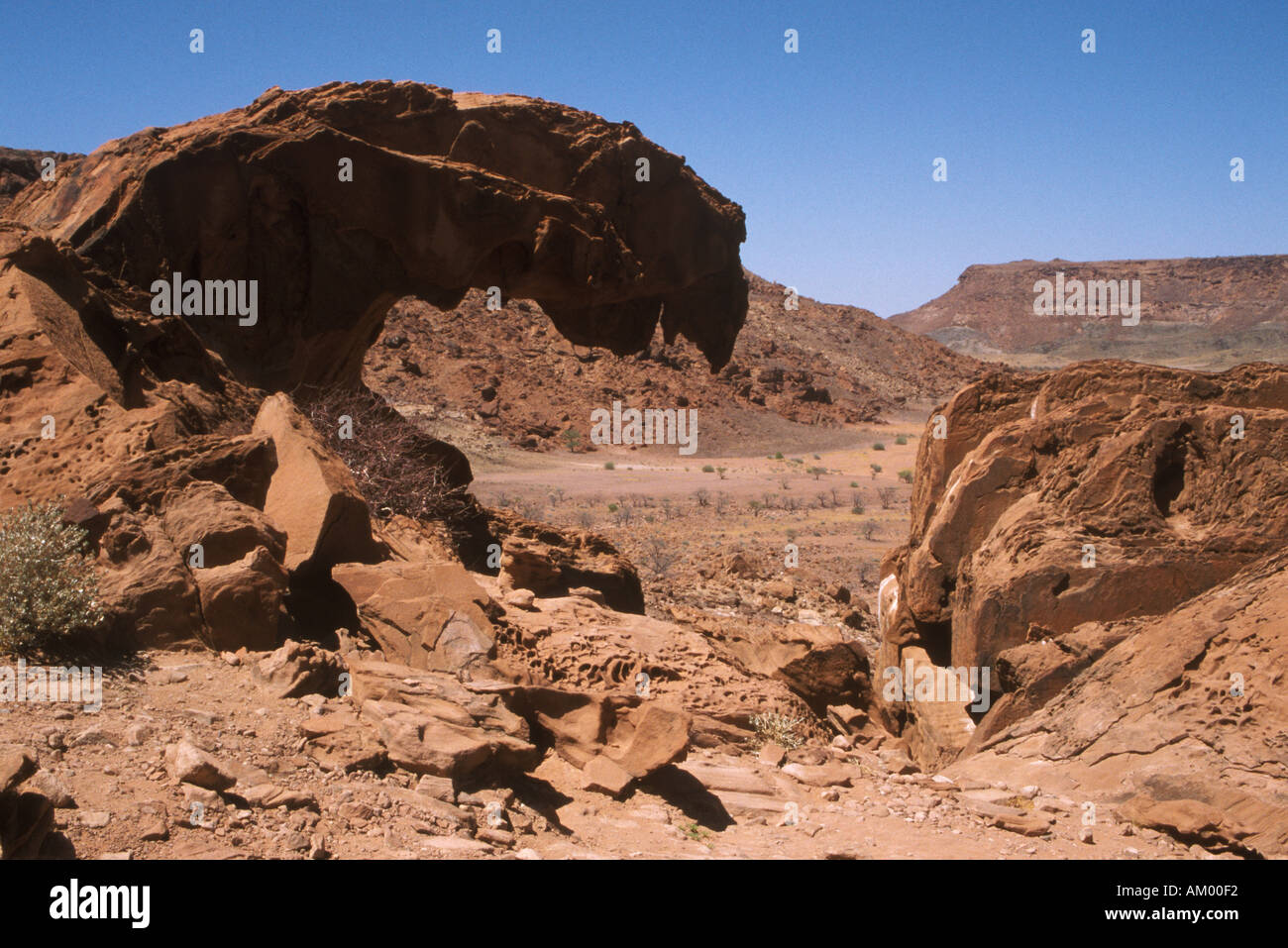 Typical Namibian Landscape at Twyfelfontein south west of Khorixas ...