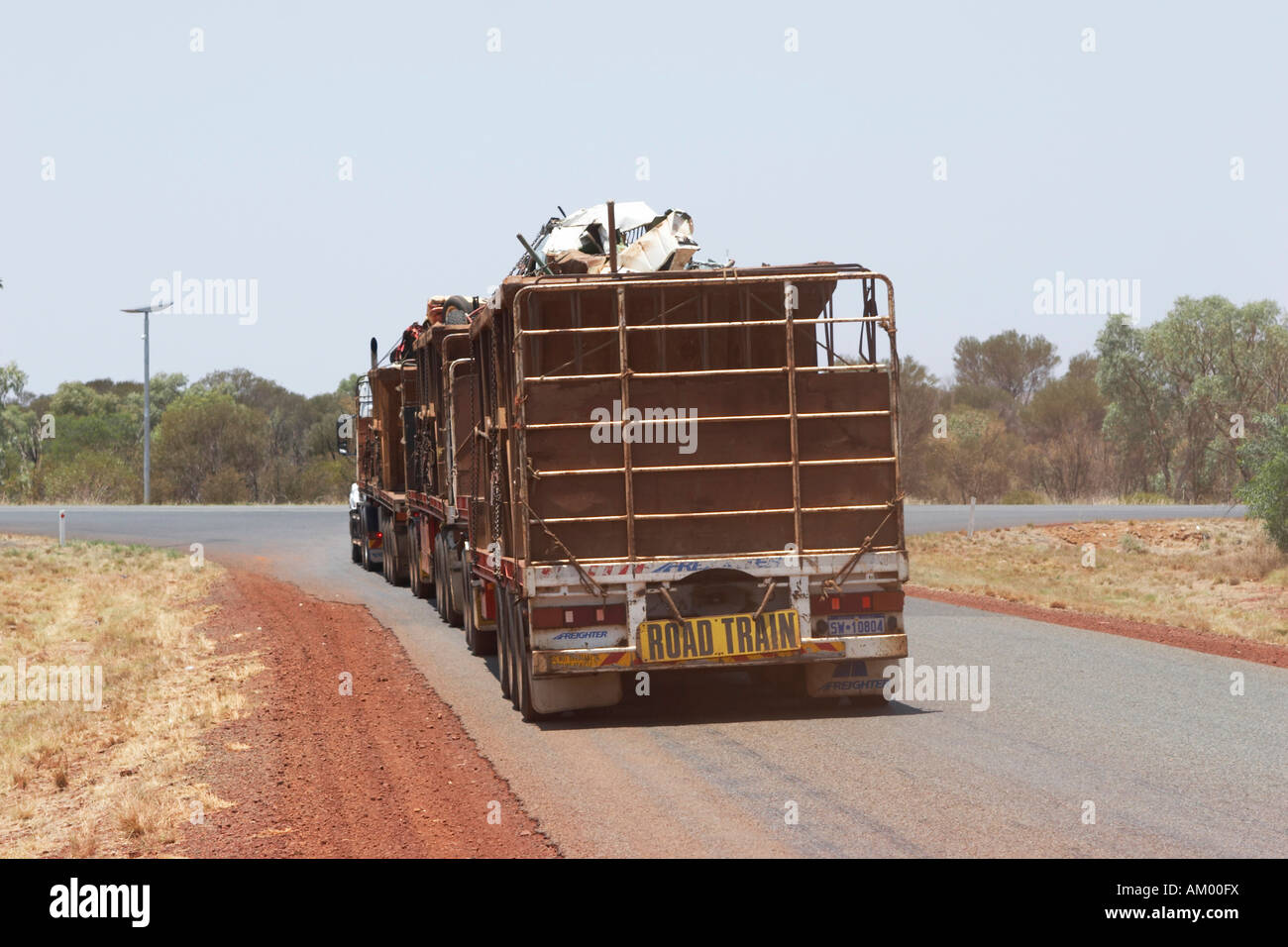Back of a road train in western australia WA Stock Photo - Alamy