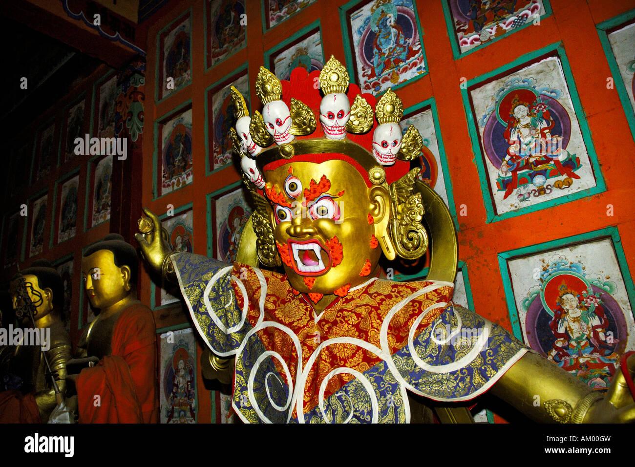 Cult figure, monastery Samye near Lhasa, Tibet, Asia Stock Photo - Alamy
