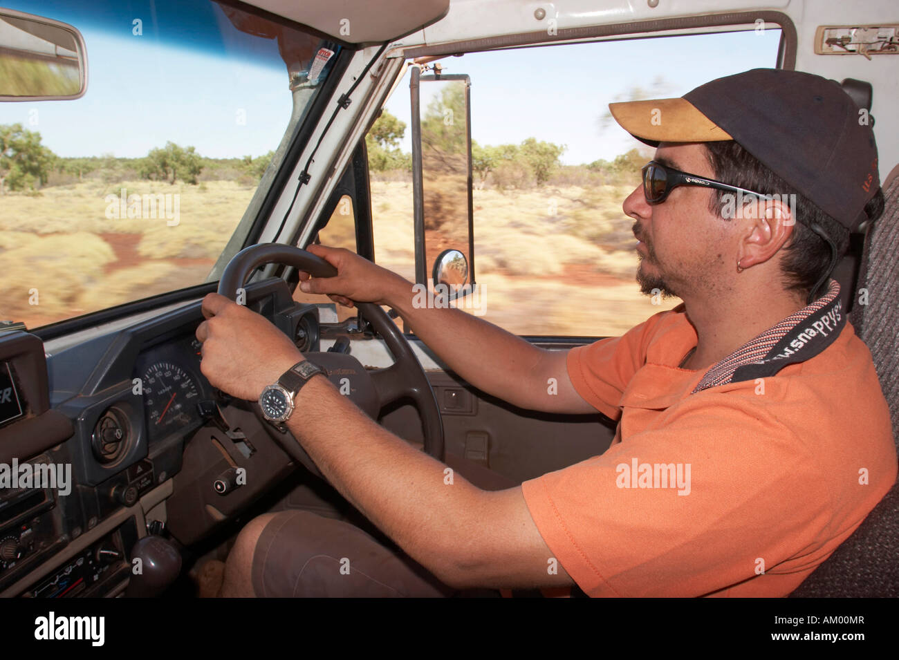 Tour guide Andrew driving Toyota Landcruiser Stock Photo - Alamy