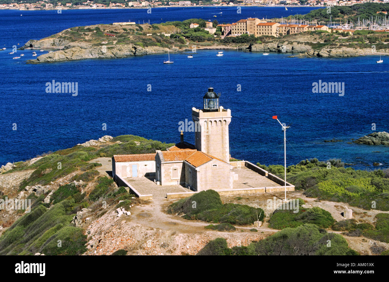 France, Var, Ile des Embiez, Ile du Grand Rouveau (aerial view Stock ...