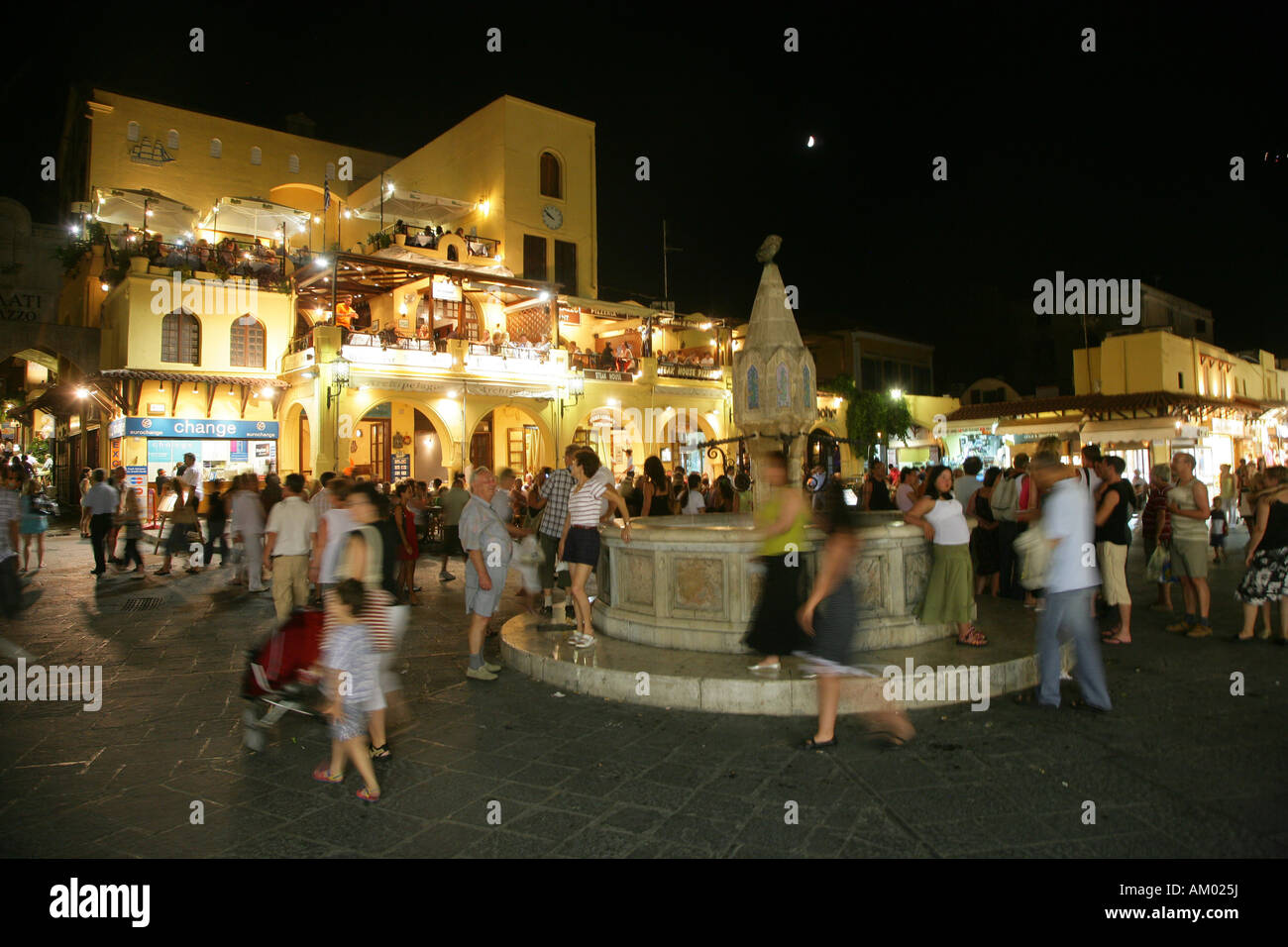 Old town of Rhodes by night, Greece, europe Stock Photo - Alamy