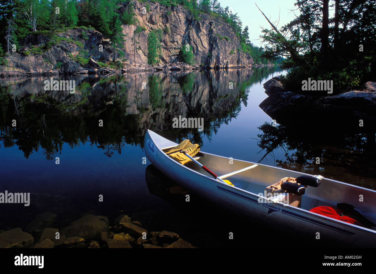 Canoe on Seagull Lake in the Boundary Waters Canoe Area Wilderness ...
