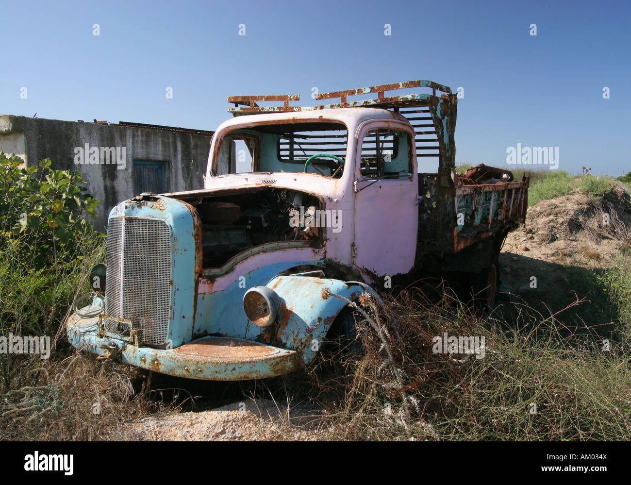 Old lorry in a field Kos Greece Stock Photo - Alamy