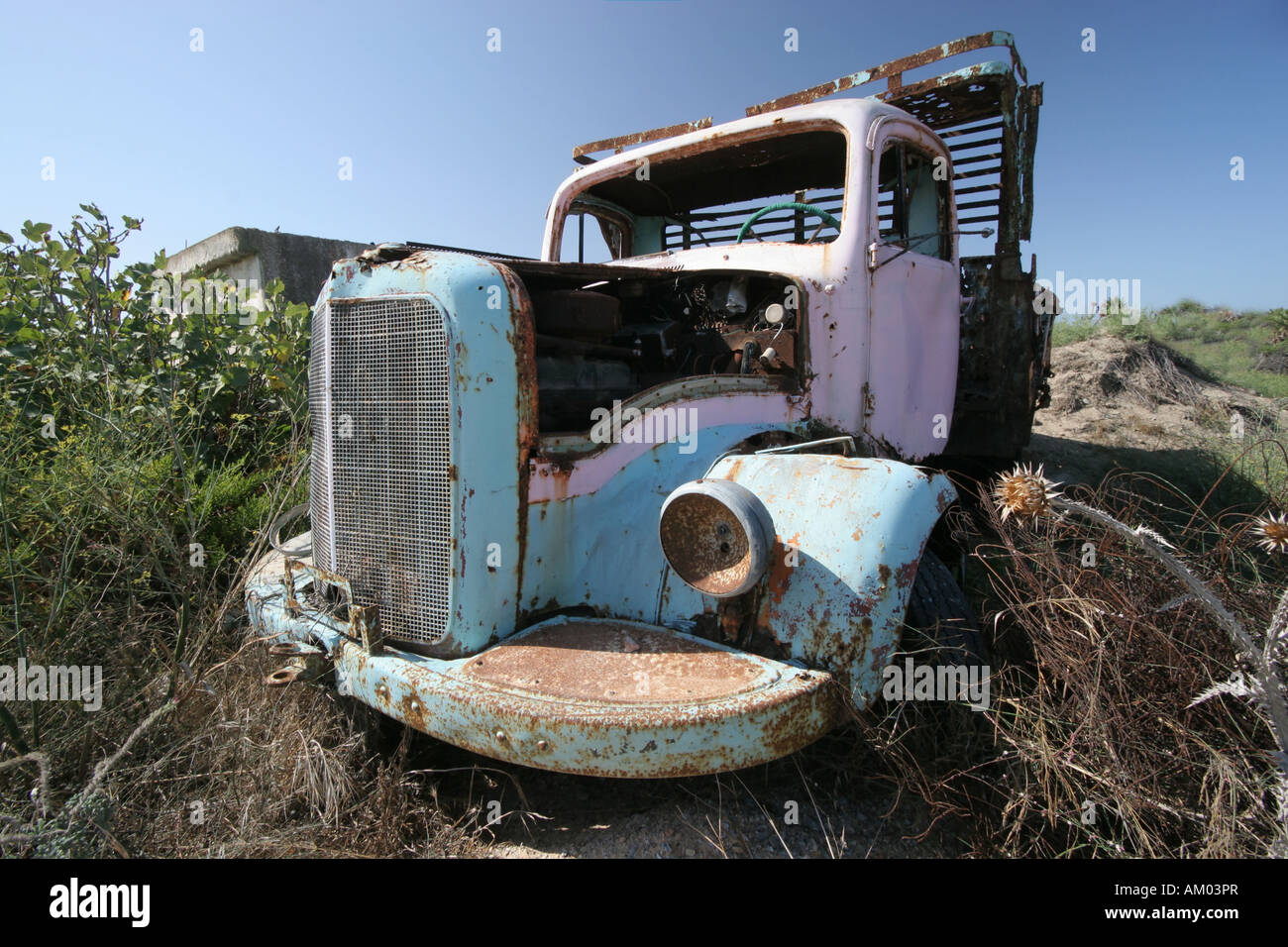 Old lorry in a field Kos Greece Stock Photo - Alamy