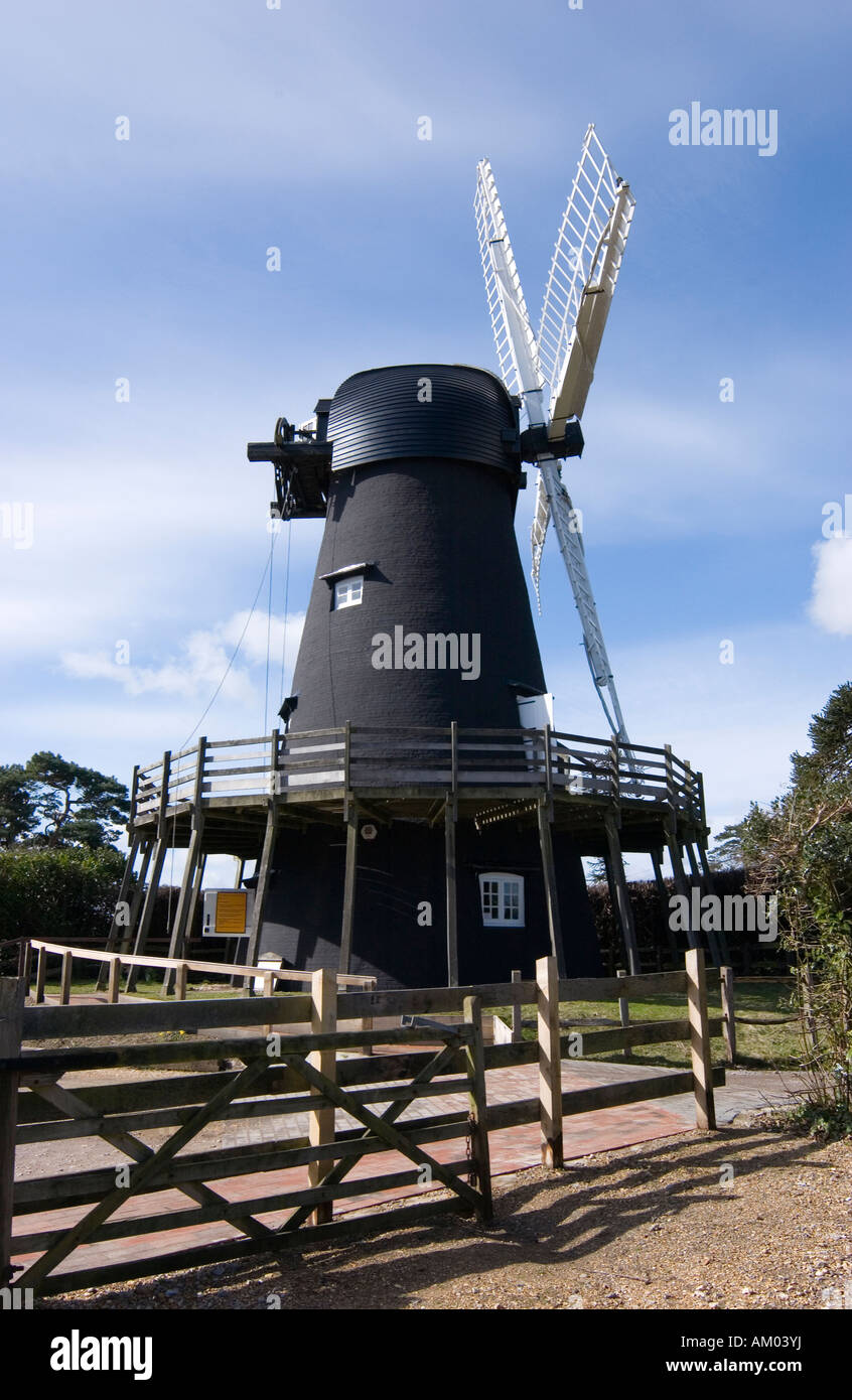The traditional working windmill built in 1813 at Bursledon in ...