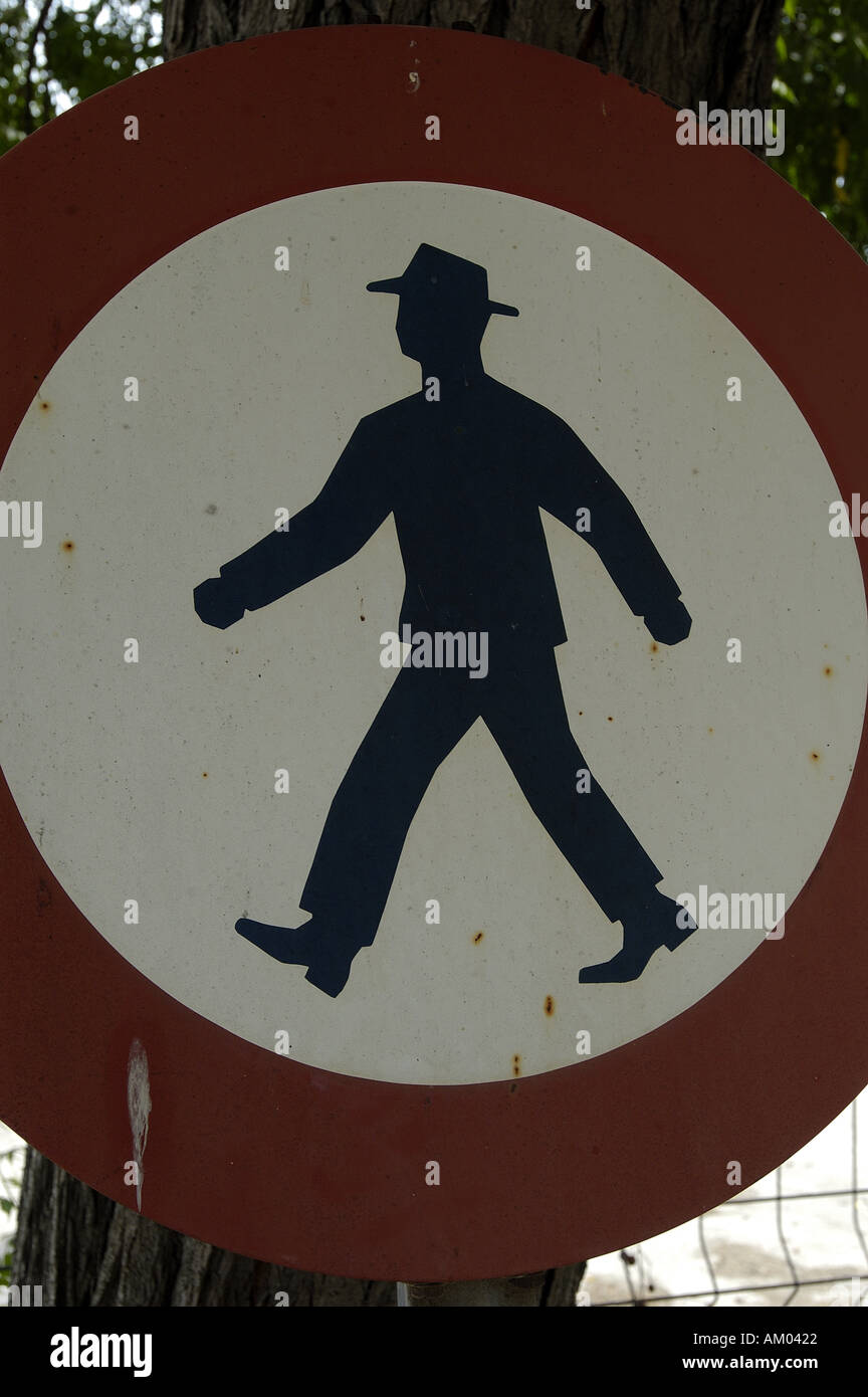 Old route and Warning sign Mallorca Majorca Spain Europe Mediterranean ...