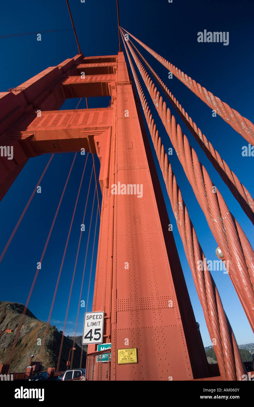 Speed limit in Golden Gate Bridge Stock Photo - Alamy
