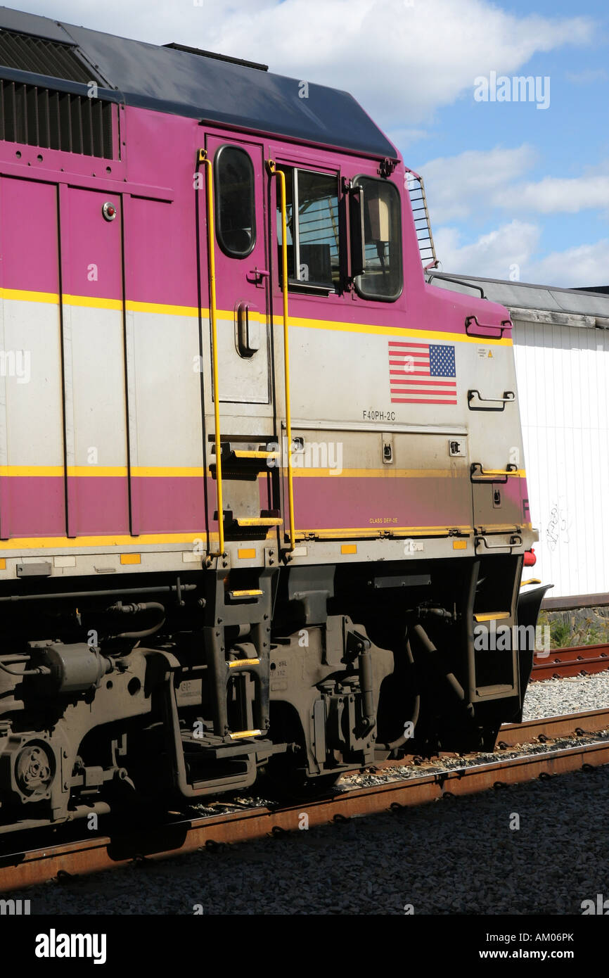 MBTA Passenger Locomotive at Plymouth MA Stock Photo - Alamy
