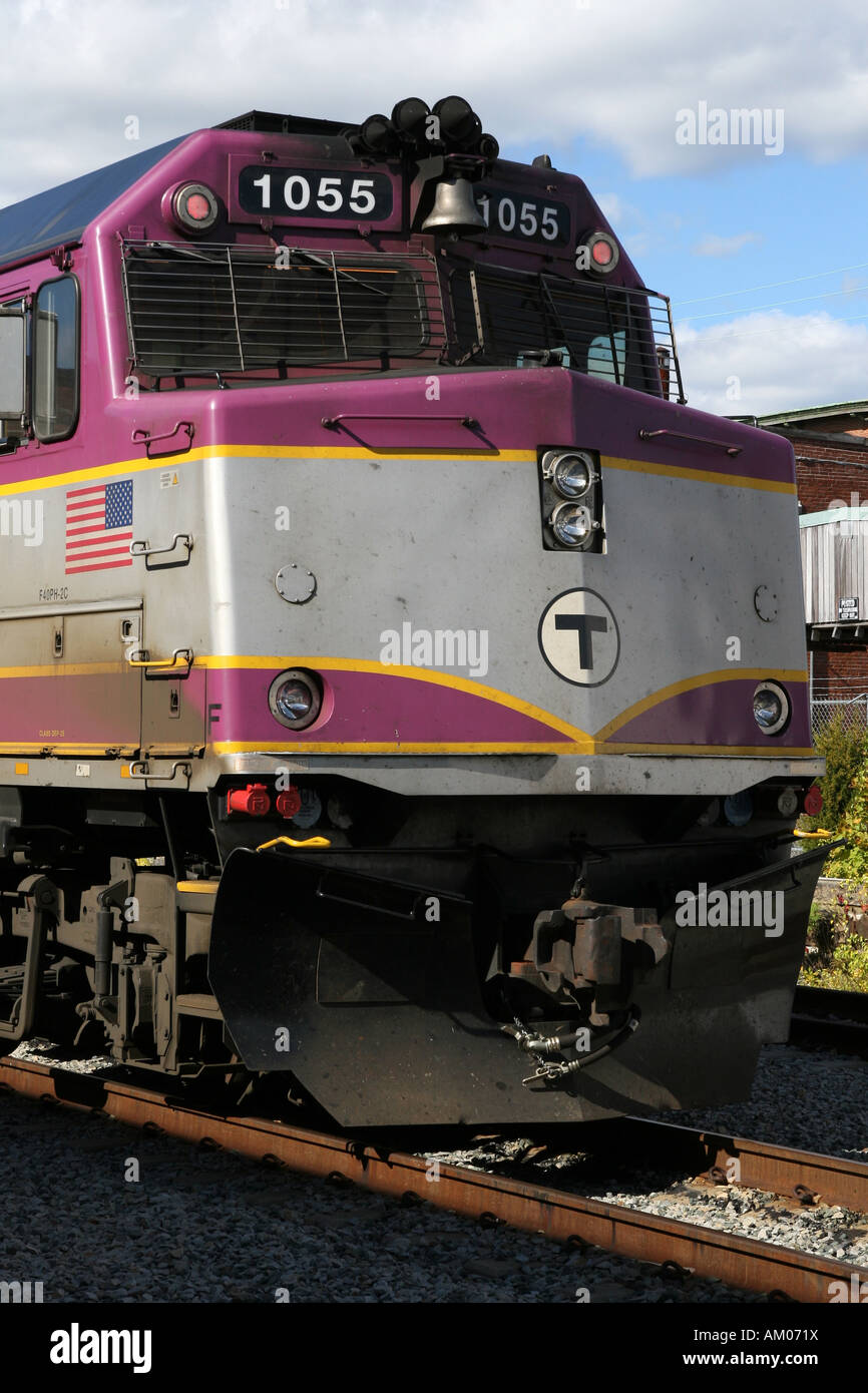 Nose of MBTA Passenger Locomotive Stock Photo - Alamy