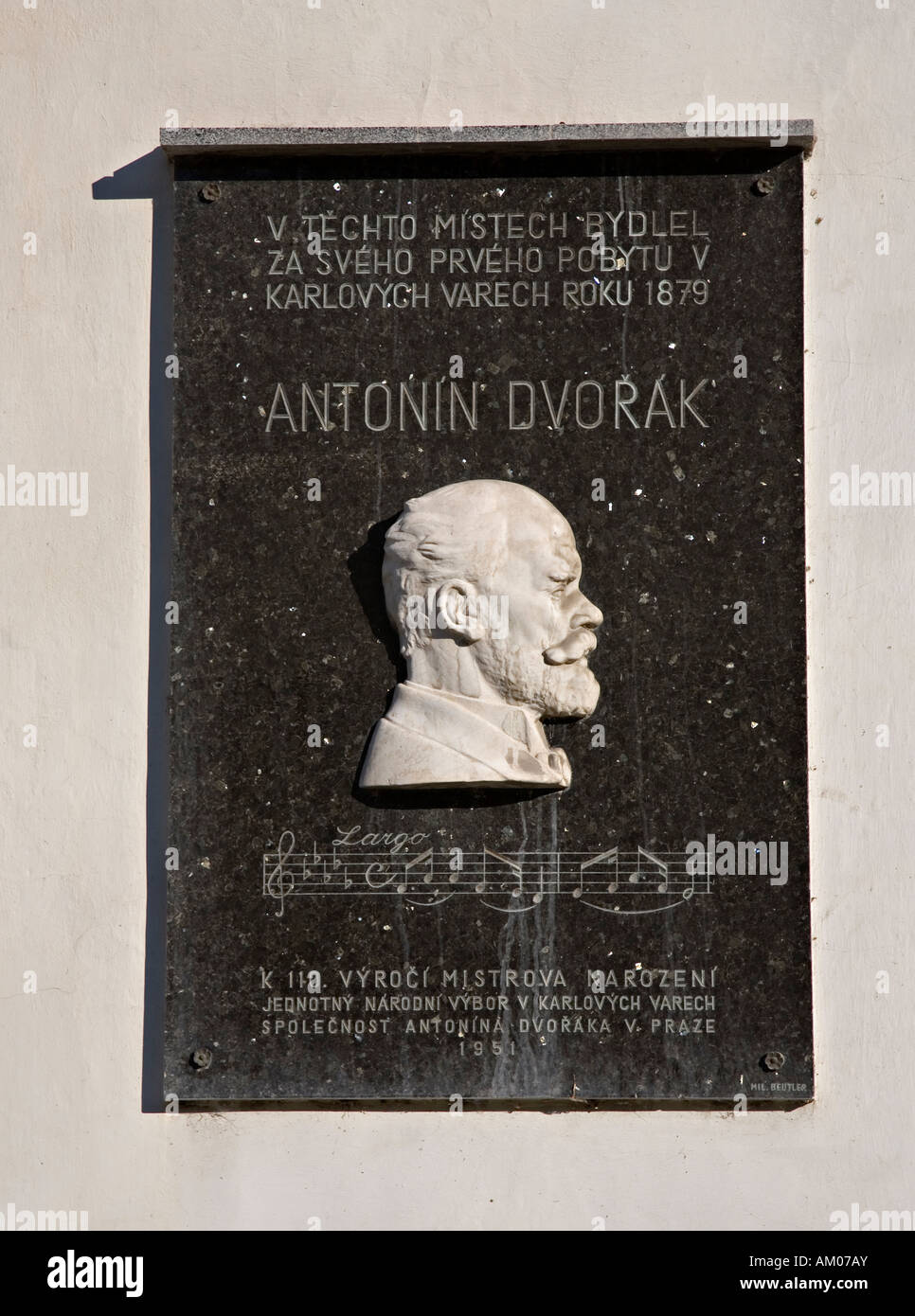 Memorial plaque czech composer antonin hi-res stock photography and ...