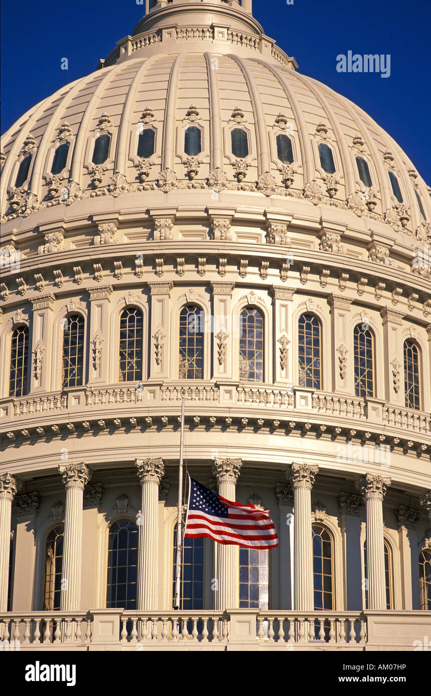 1004DCF06 Capitol Dome and Flag Washington D C Stock Photo - Alamy
