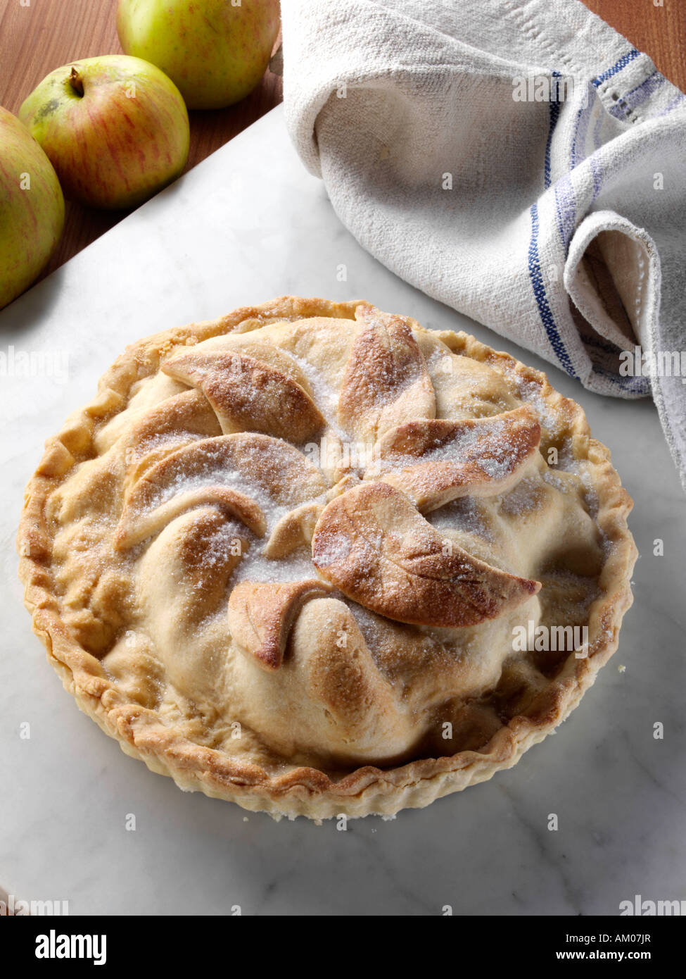 A whole apple pie traditional English editorial food Stock Photo - Alamy