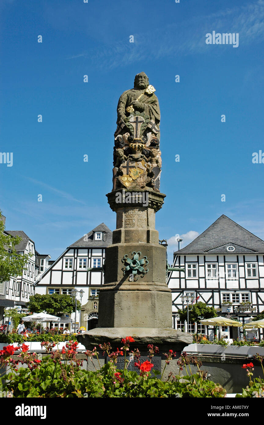 St. Peter fountain, Brilon, North Rhine-Westphalia, Germany Stock Photo ...