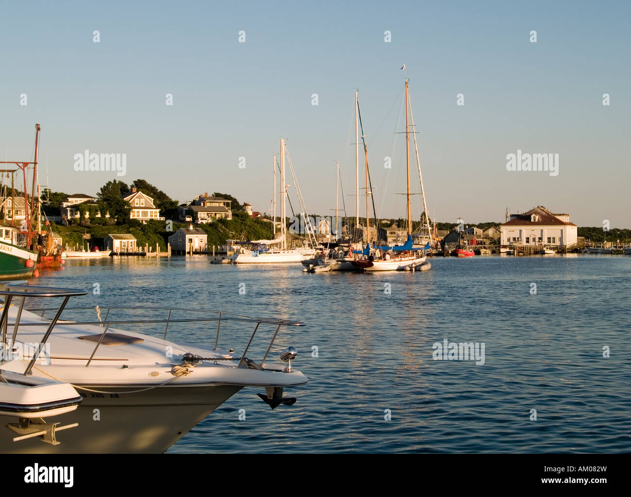Early evening in the harbour of the beautiful fishing village of ...