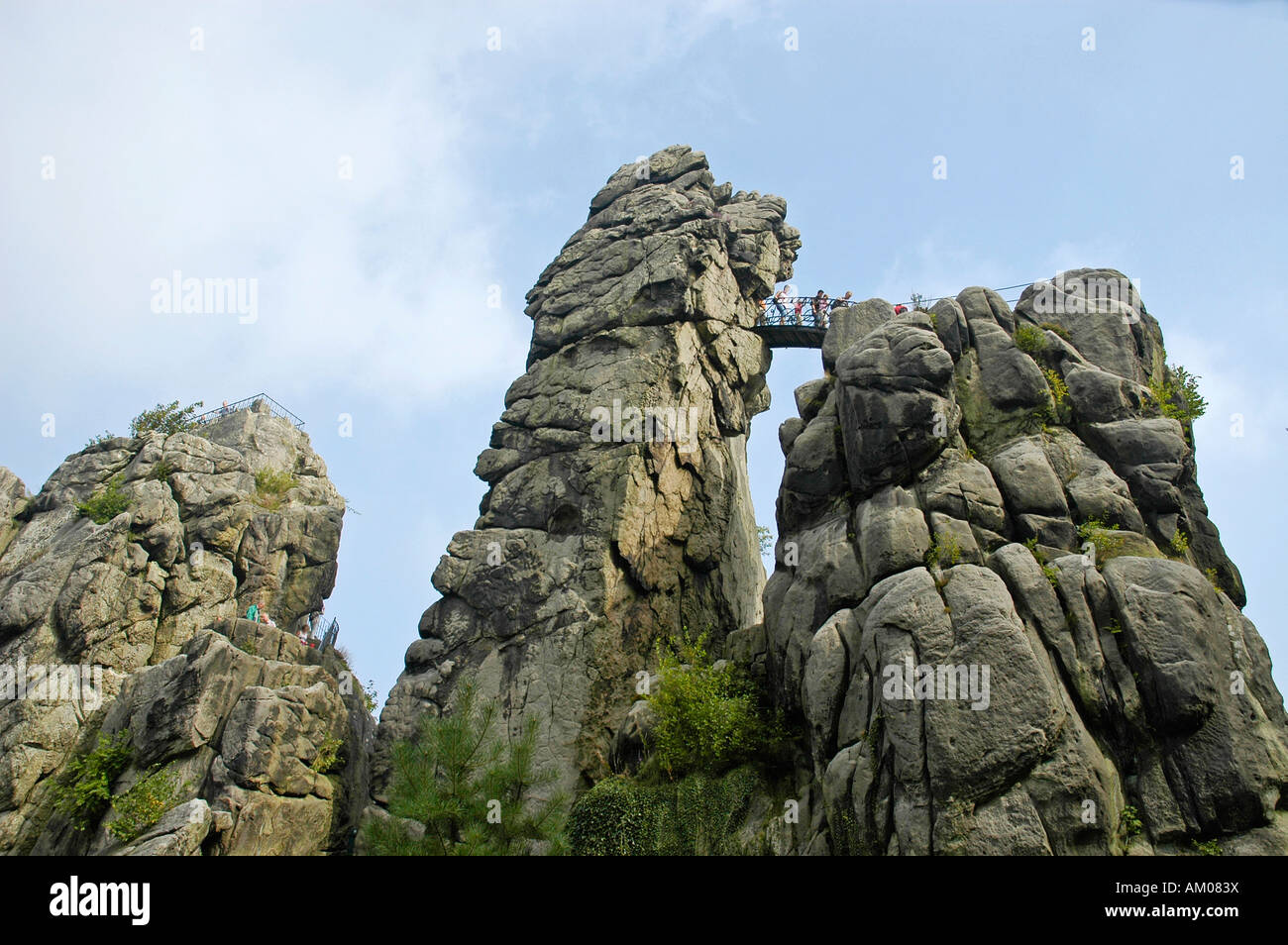 Rock formation Externsteine, Horn-Bad Meinberg, Teutoburger Wald, North ...