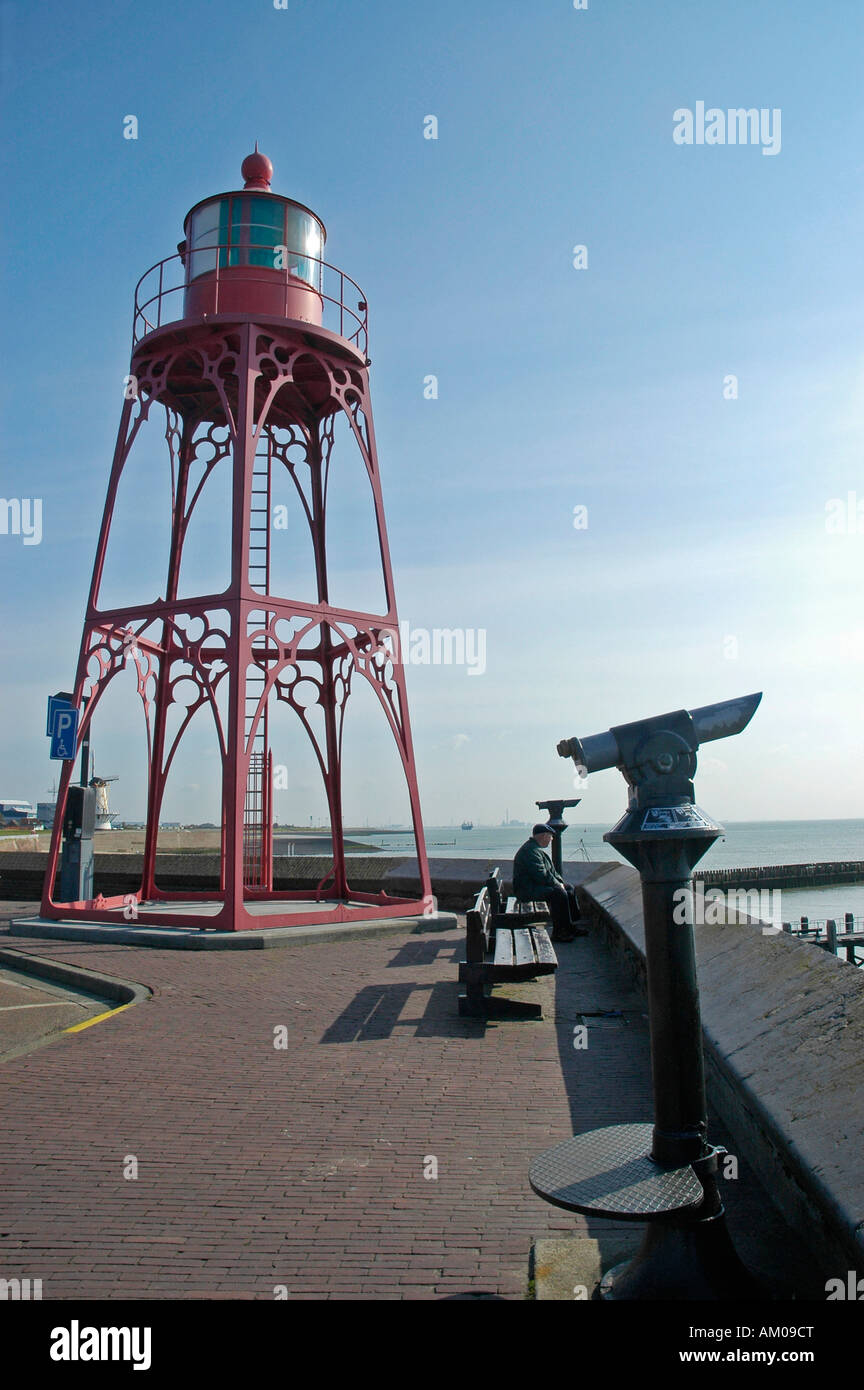 Light house, old beacon, Vlissingen, Zeeland, Holland, the Netherlands ...